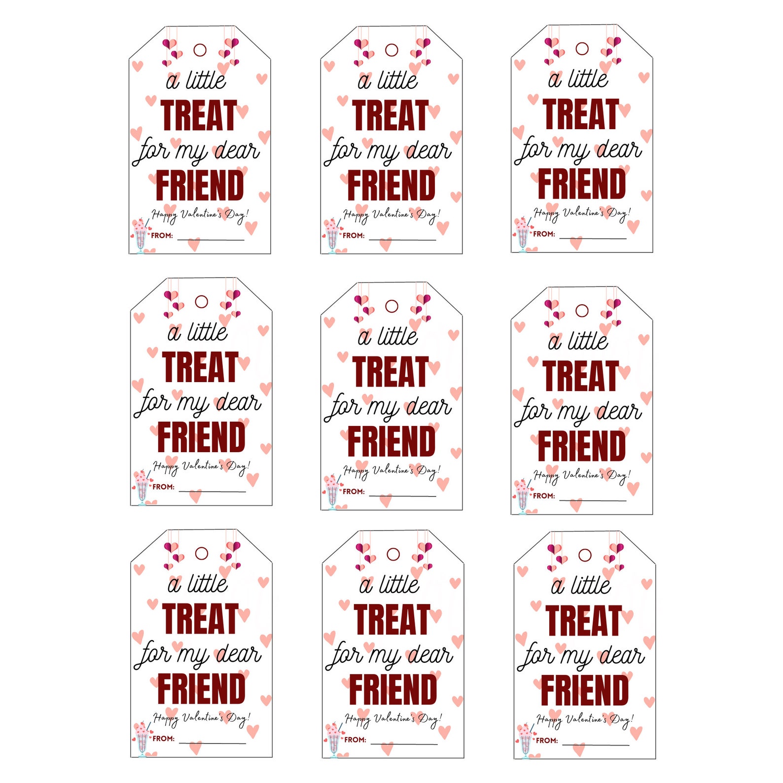 Valentines Day Gift Tags. Gift Tags for Valentine's Day. Printable PDF ...