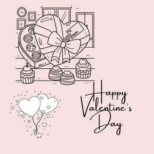 Printable Valentine's Day Pink Card Digital Template Printable, - Etsy