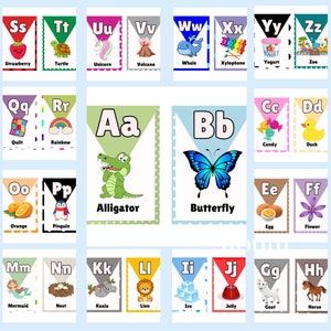 Printable Alphabet Flash Cards Colorful English Alphabet Cards for ...