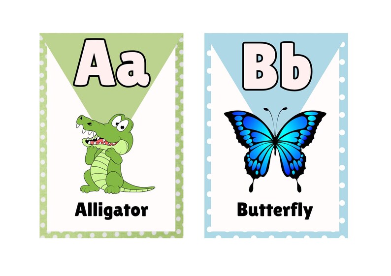 Printable Alphabet Flash Cards Colorful English Alphabet Cards for ...