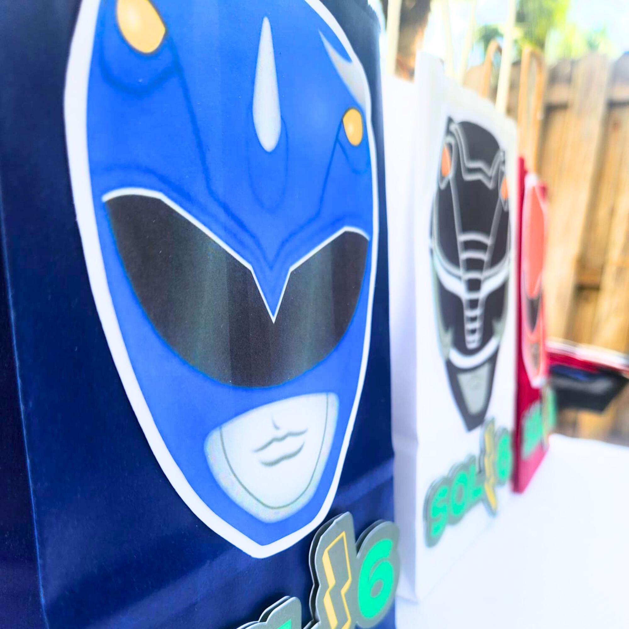 Power Rangers Birthday Party Favor Set Custom Name and Age Personalized ...