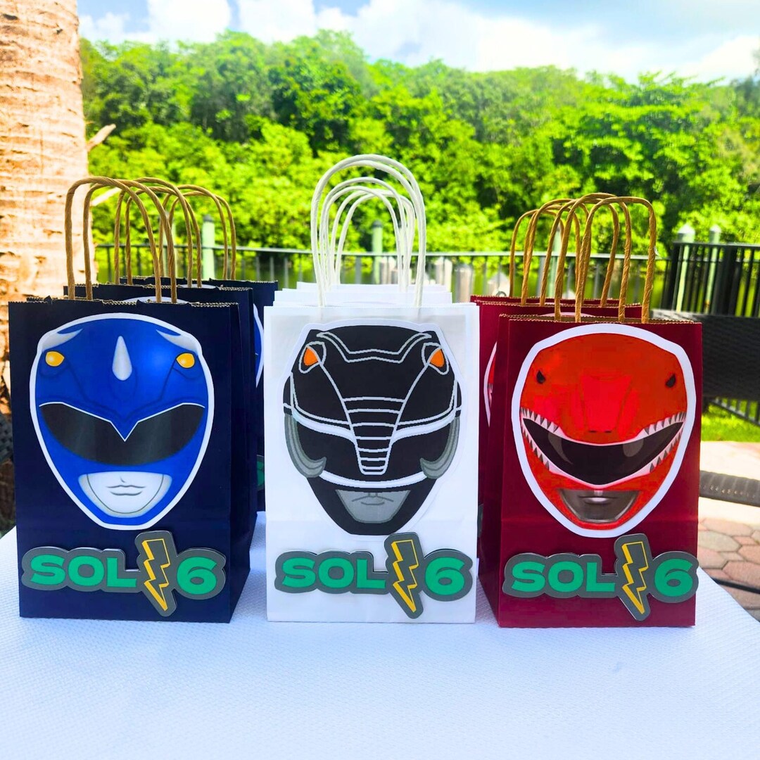 Power Rangers Birthday Party Favor Set Custom Name and Age Personalized ...