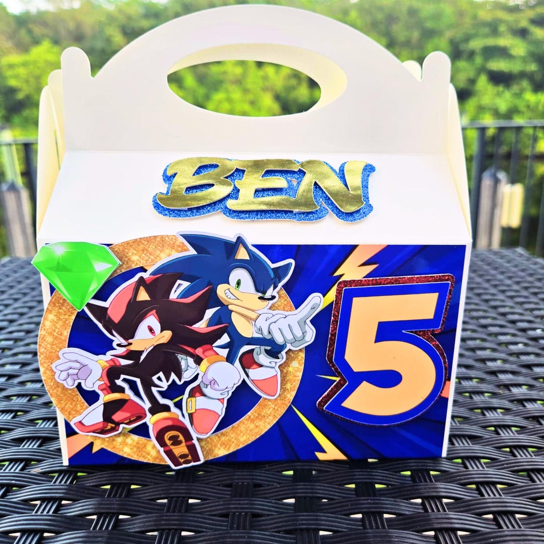 Custom Sonic Party Favor Boxes Personalized Sonic Gift Boxes With Name ...