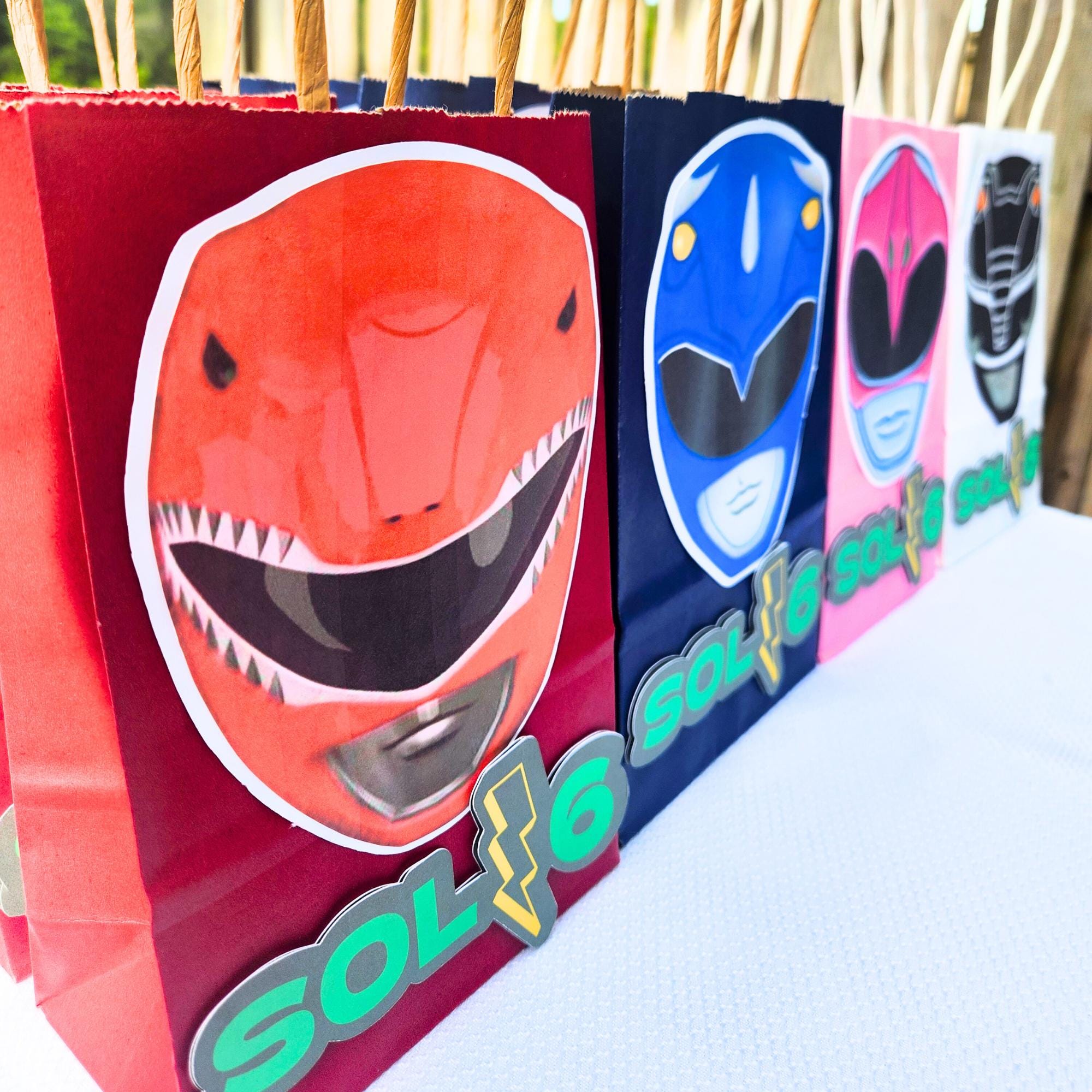 Power Rangers Birthday Party Favor Set Custom Name and Age Personalized ...