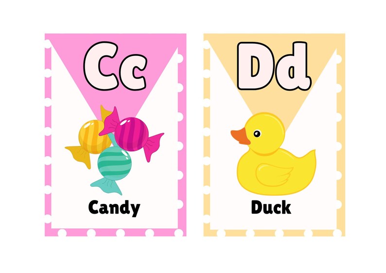 Printable Alphabet Flash Cards Colorful English Alphabet Cards for ...