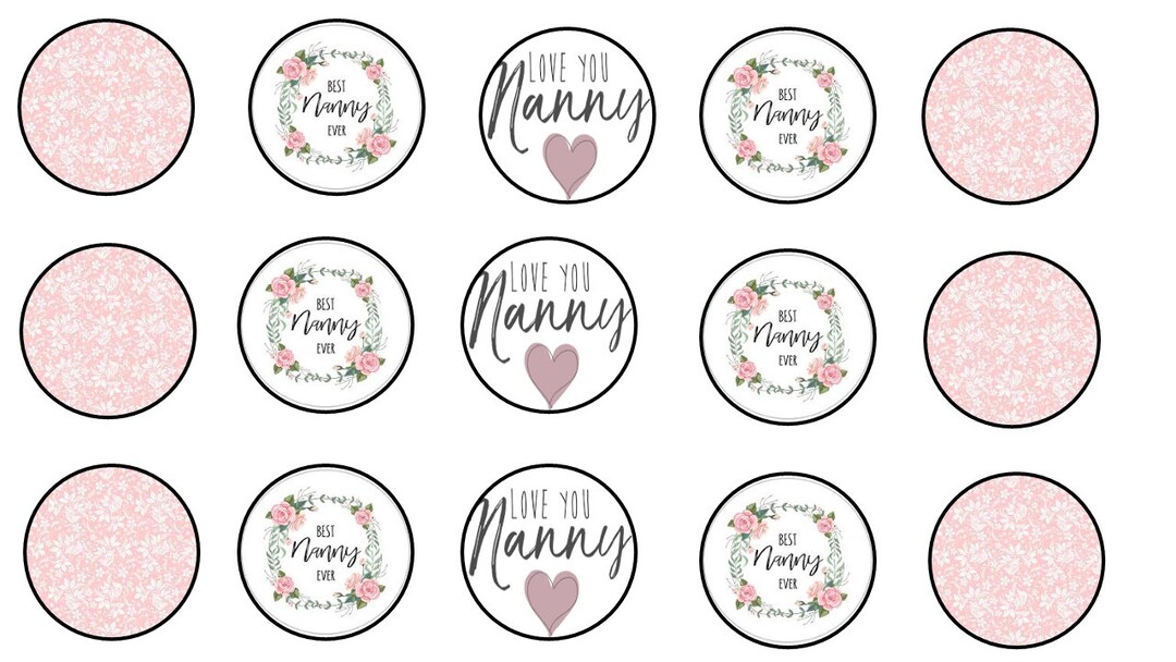 15x Pre Cut Edible Best Nanny Ever Cupcake Topper - Etsy