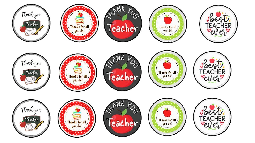 15x Pre Cut Thank You Teacher Cupcake Toppers - Etsy