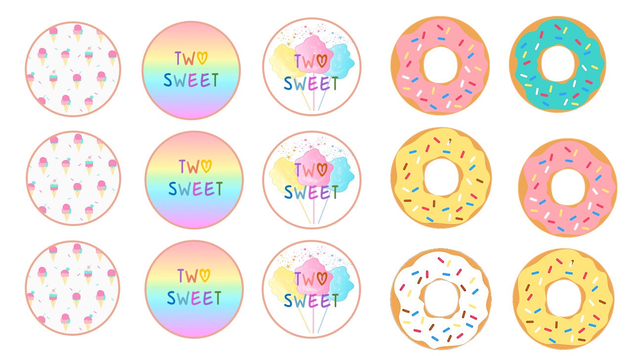 15x Pre Cut Two Sweet Cupcake Toppers - Etsy