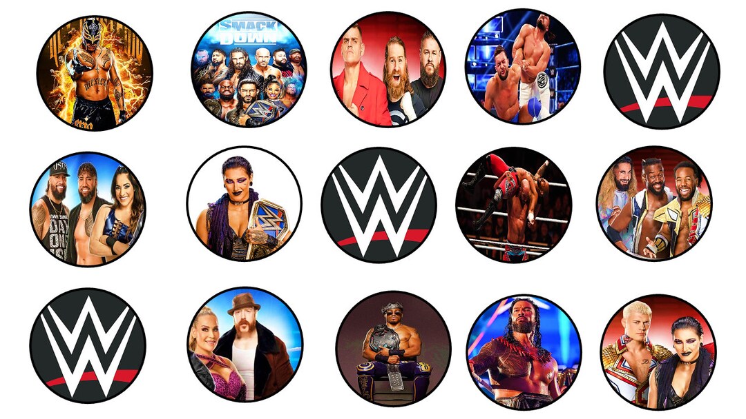 15x Pre Cut Edible WWE Cupcake Toppers - Etsy