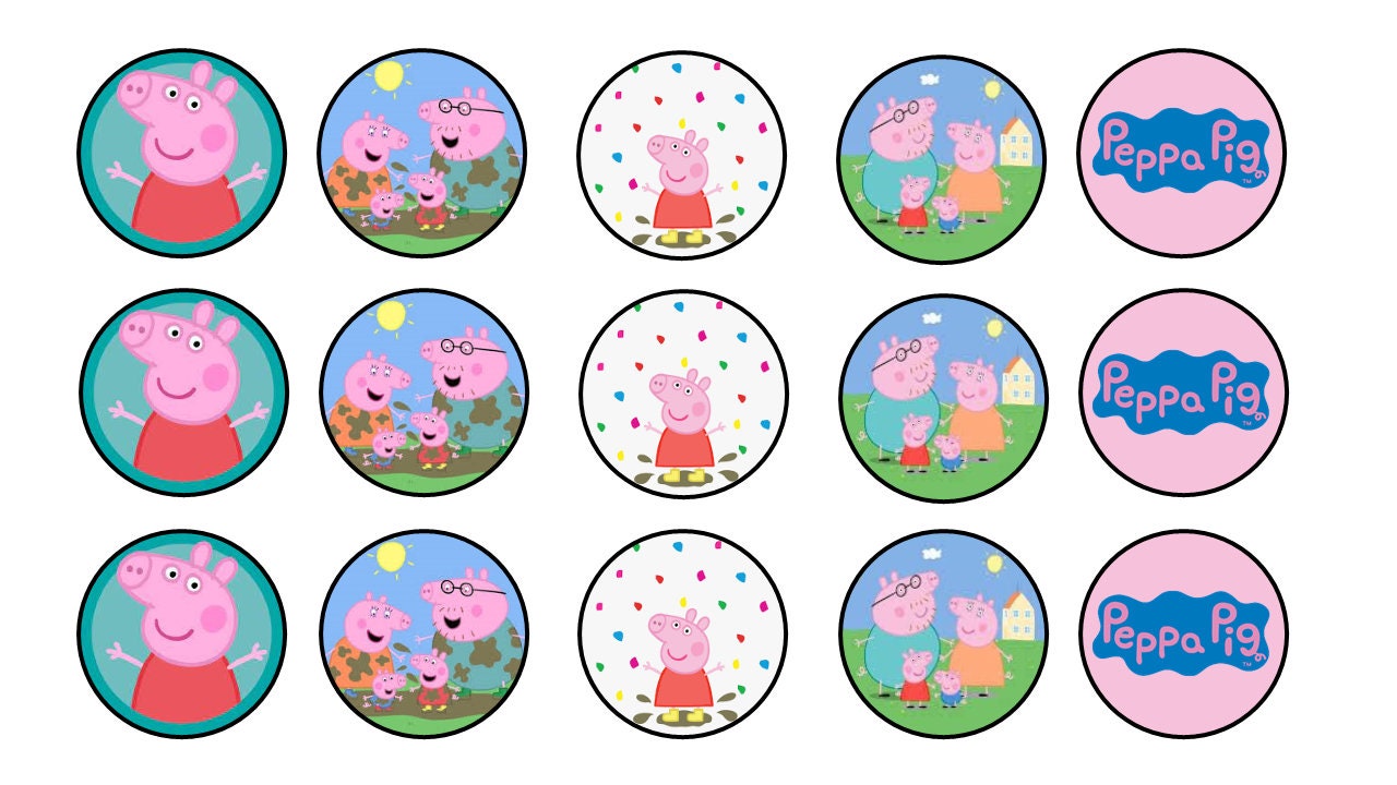 15x Pre Cut Peppa Pig Cupcake Toppers - Etsy