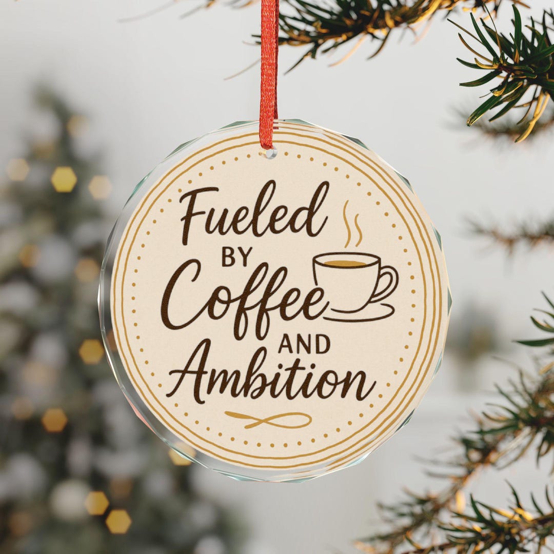 Coffee Lover Christmas Ornament, Glass Bauble, Holiday Decoration - Etsy