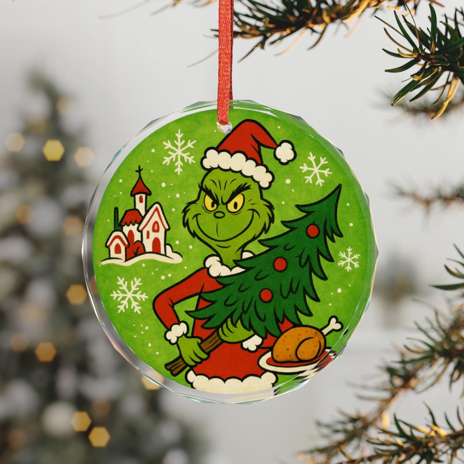 Crystal Glass Grinch Christmas Ornament: Holiday Decor Bauble - Etsy