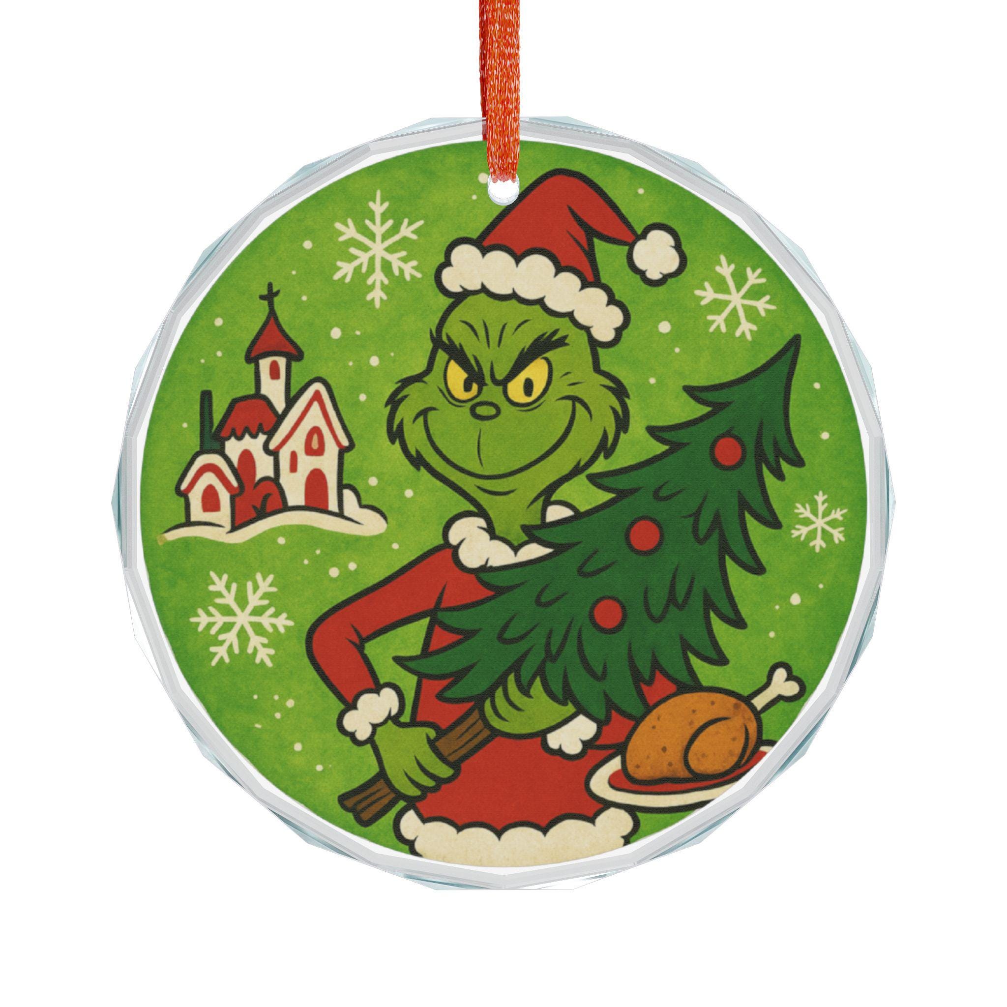 Crystal Glass Grinch Christmas Ornament: Holiday Decor Bauble - Etsy