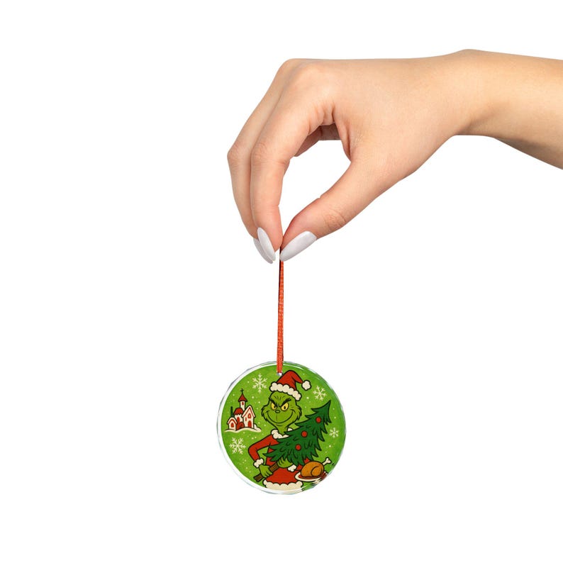 Crystal Glass Grinch Christmas Ornament: Holiday Decor Bauble - Etsy