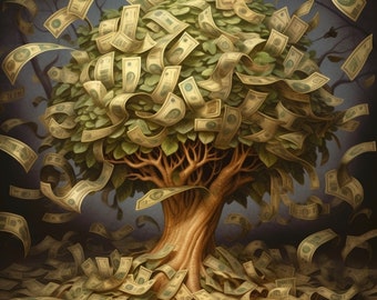 Printable Money Tree Sign, Navy Money Tree Print, Wedding Printable ...