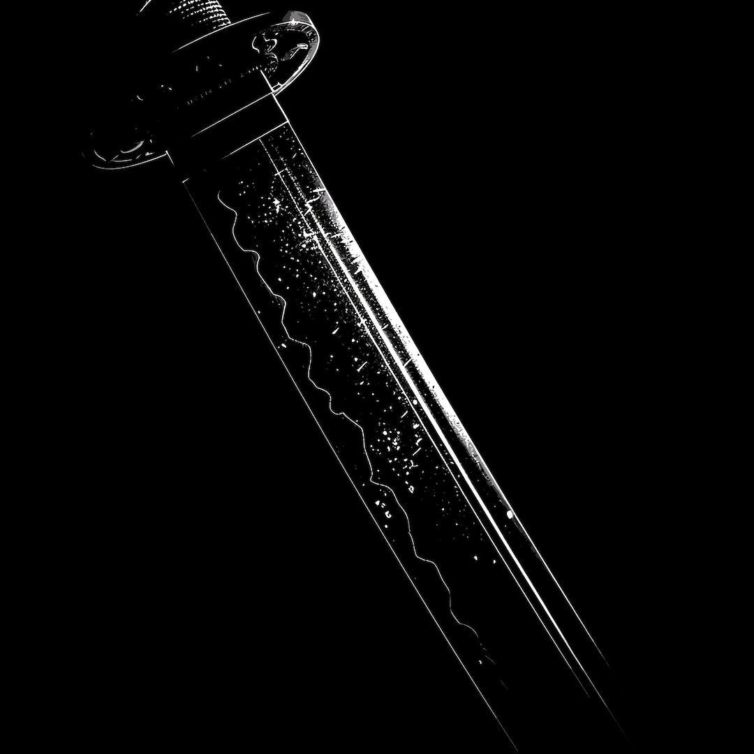 Samurai Black and White Abstract Sword - Etsy
