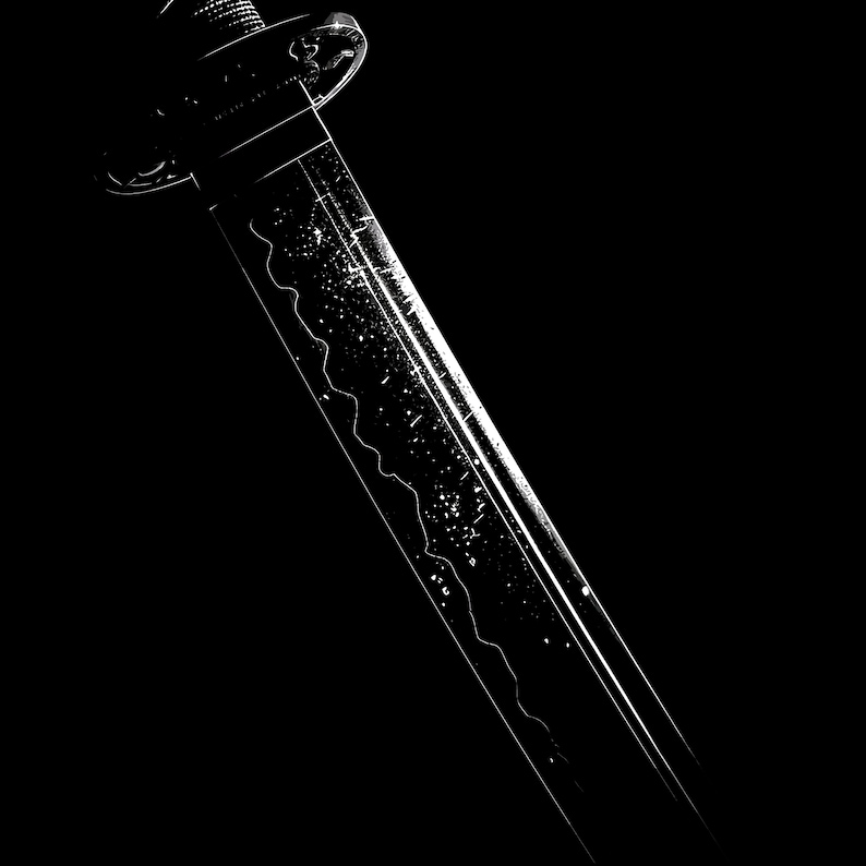 Samurai Black and White Abstract Sword - Etsy