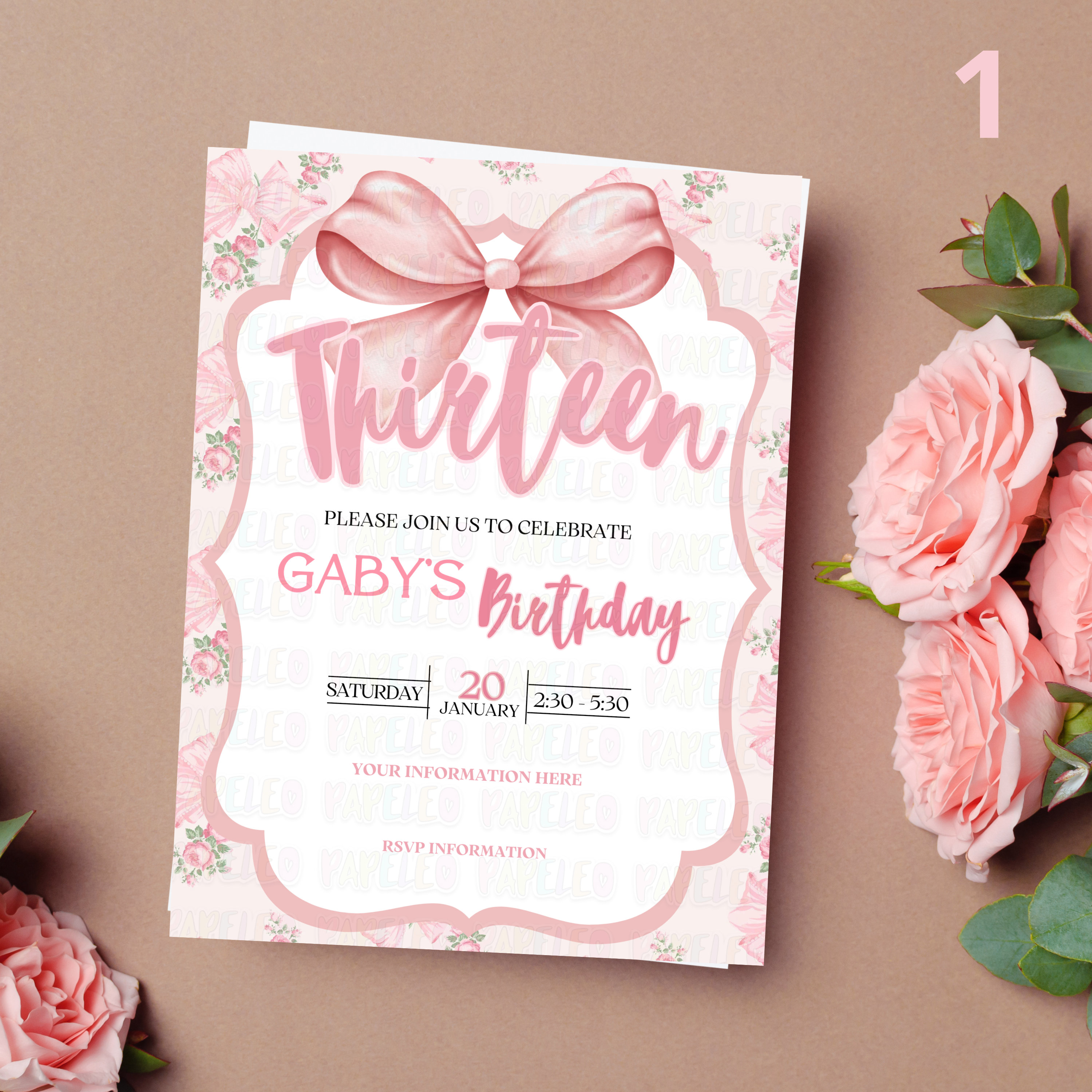 Coquette Invitation, Coquette Pink Bow, Pink Bow Invitation for ...