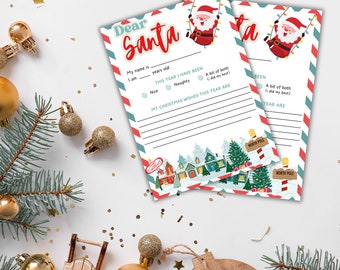 Printable Letter to Santa Santa Letter Kids Christmas Wish List ...