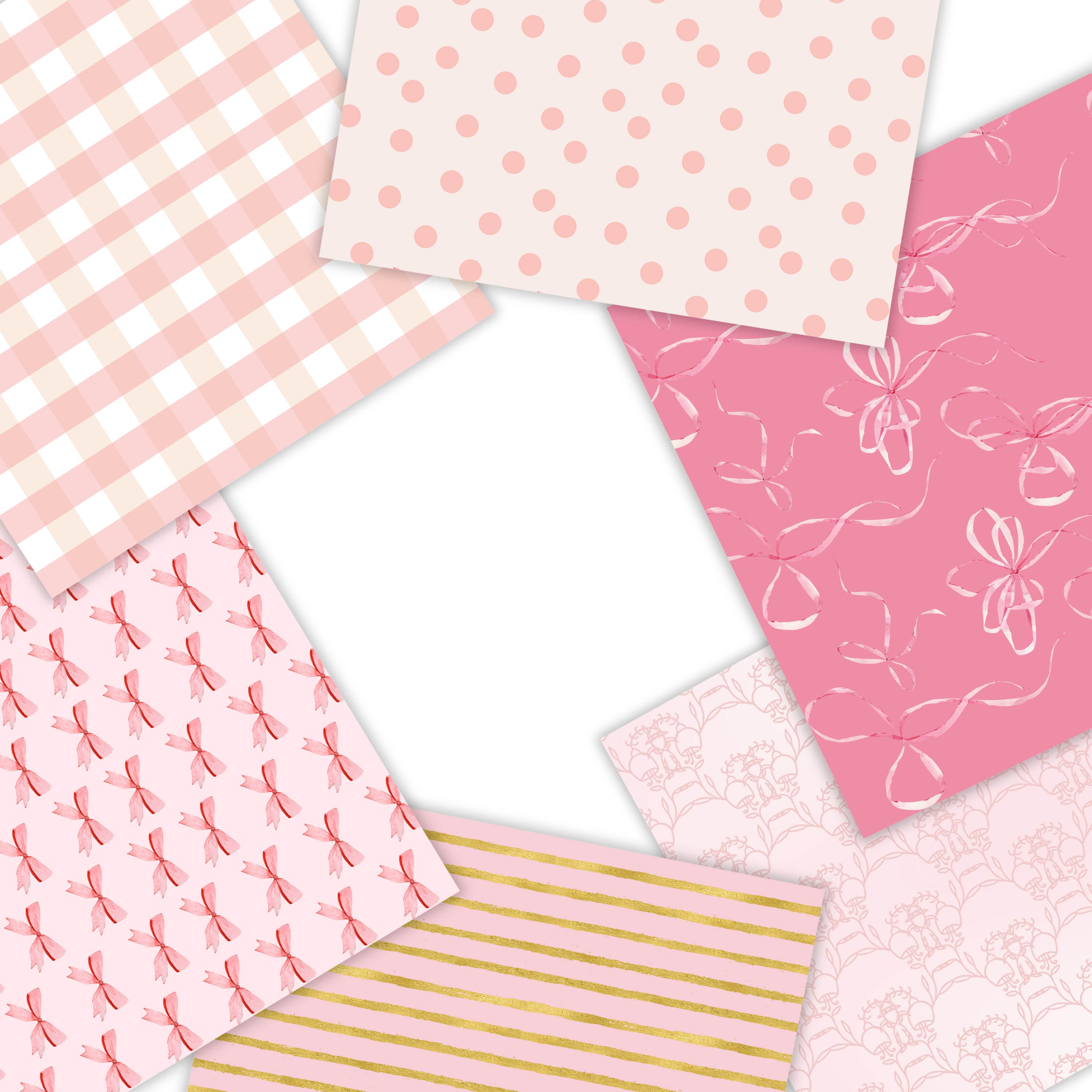 Coquette Paper, Bridgerton Pink Bow, Pink Bow Digital Paper, Minimalist ...