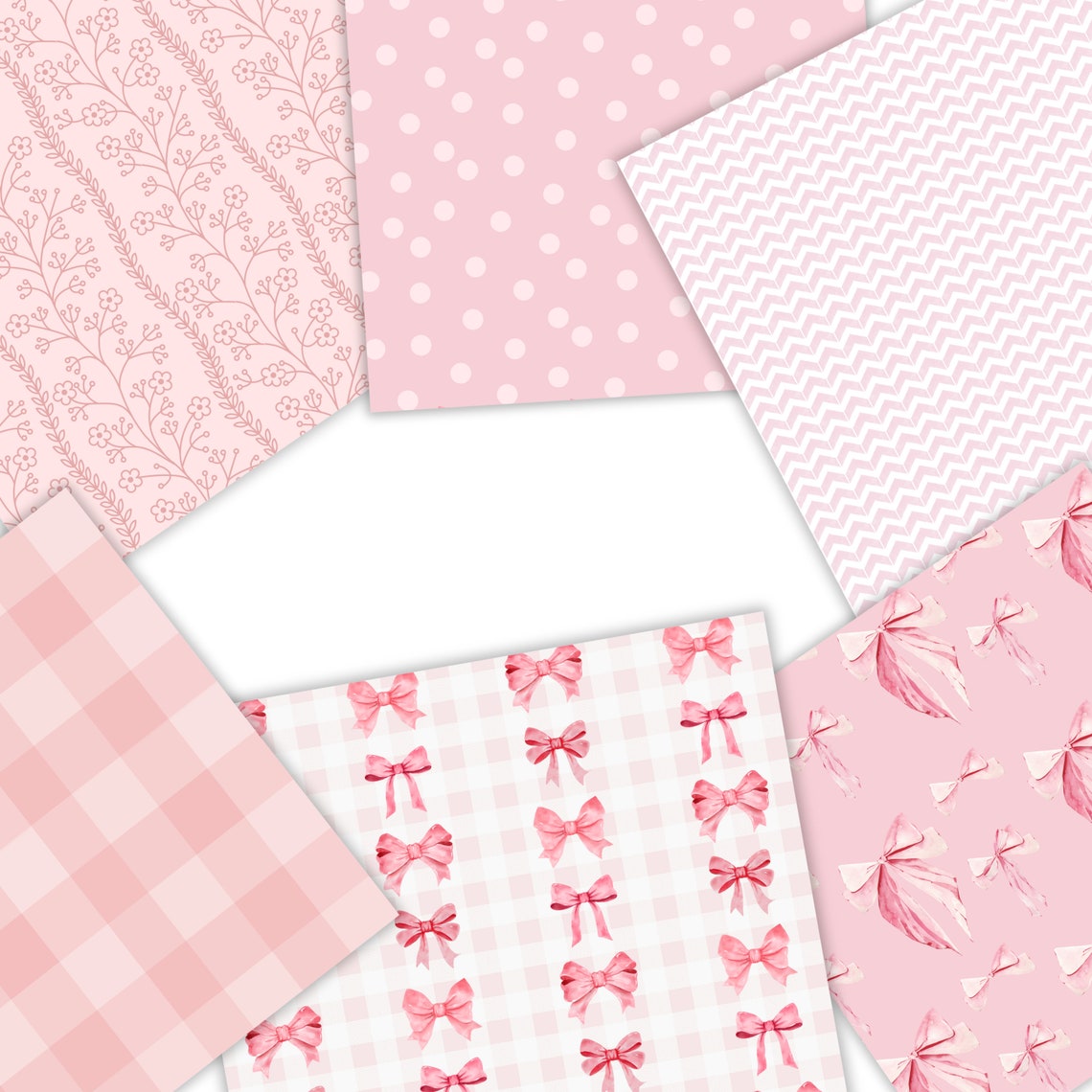 Coquette Paper, Bridgerton Pink Bow, Pink Bow Digital Paper, Minimalist ...