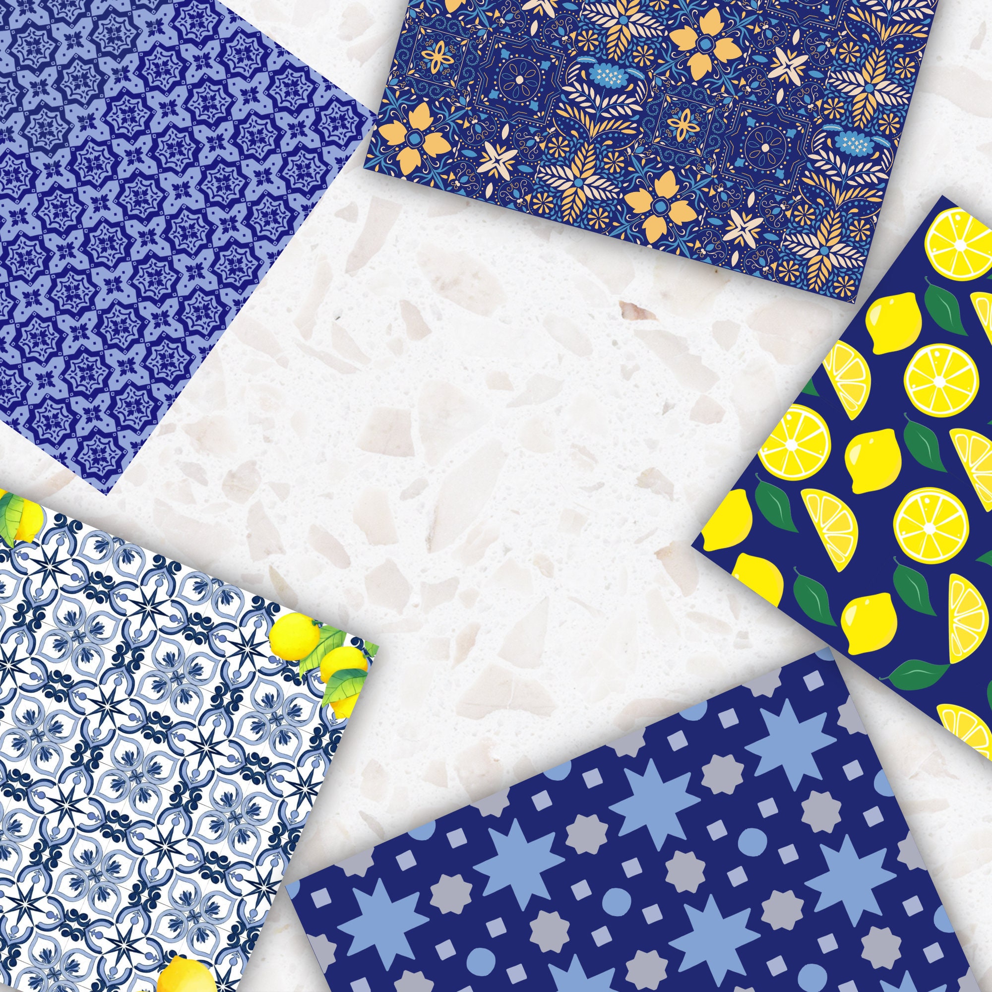 Positano Summer, Italian Inspired, Moroccan Digital Paper, Boho ...