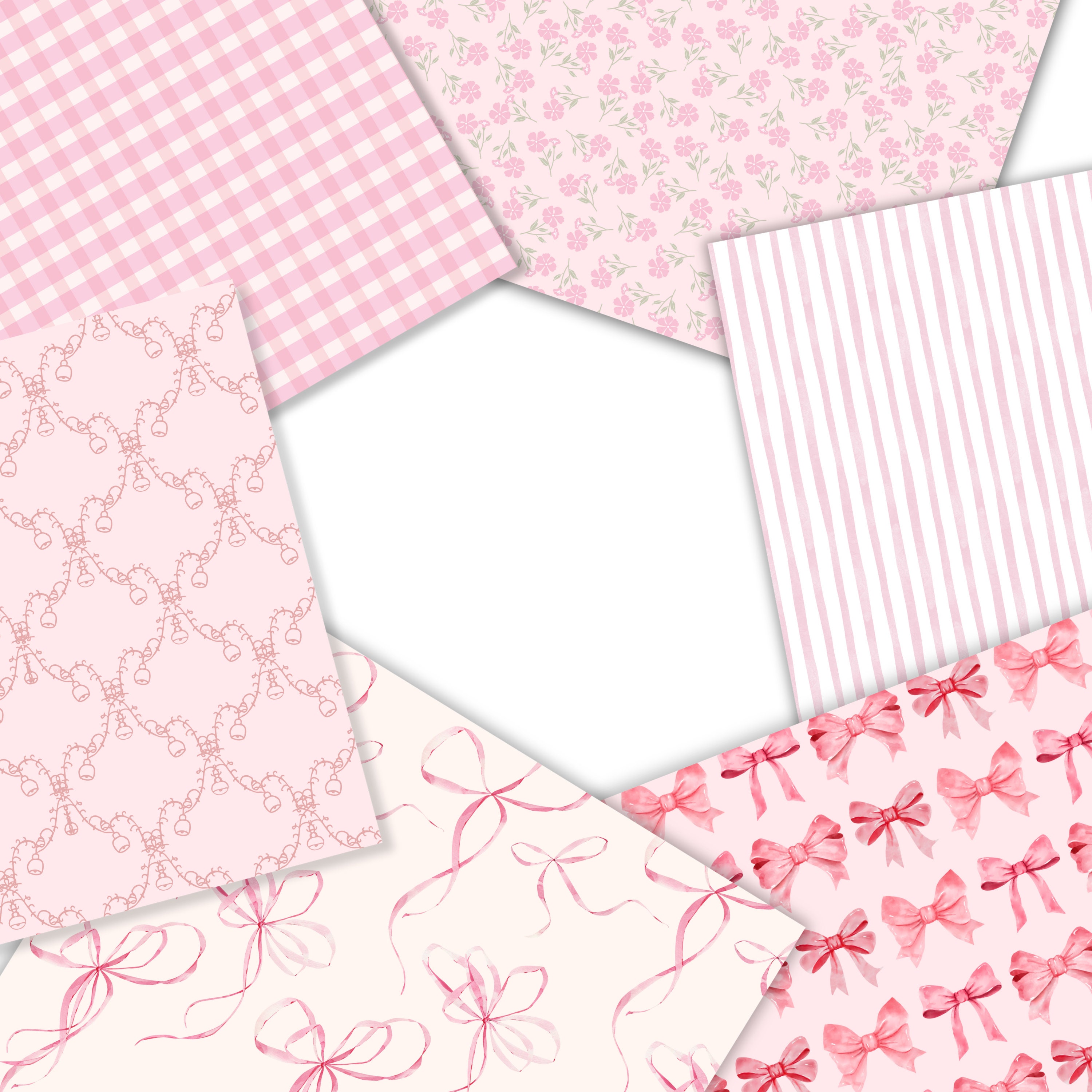 Coquette Paper, Bridgerton Pink Bow, Pink Bow Digital Paper, Minimalist ...