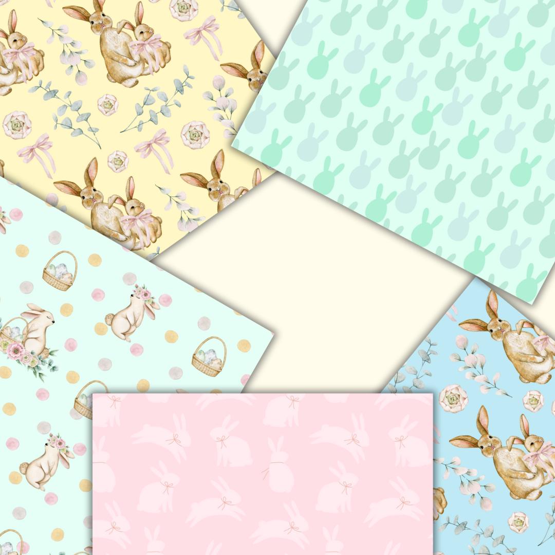 Easter Bunnies Digital Papers,pastel Bunny, Eggs, Children,scrapbook ...