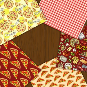 Pizza Digital Paper, Pizza Birthday Kit, Pizza Party Decoration, DIY ...