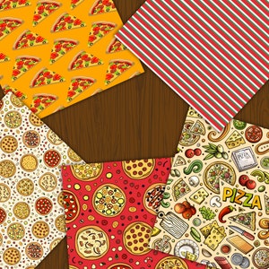 Pizza Digital Paper, Pizza Birthday Kit, Pizza Party Decoration, DIY ...