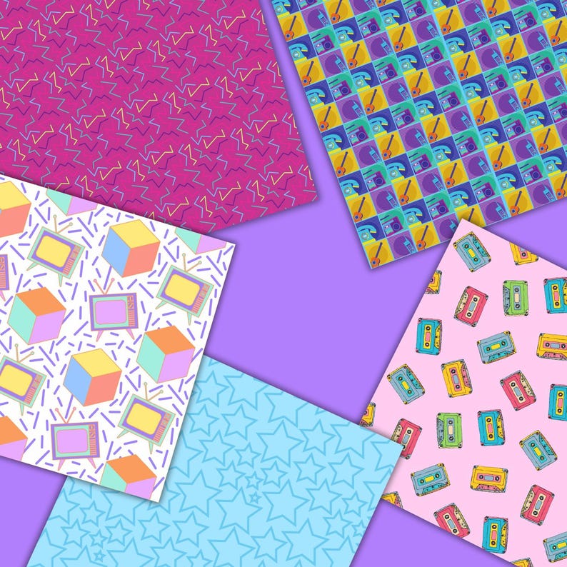 Retro Cartoon,90s Backgrounds, Pastel and Neon Geometric,inspired Retro ...