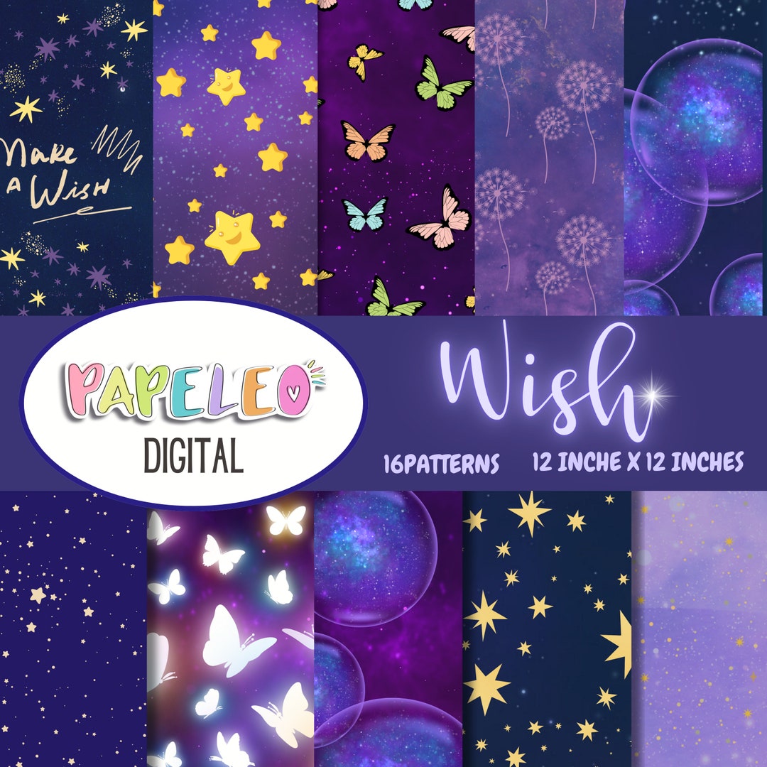 Wish Digital Paper, Wish Movie Disney Birthday, Wish Party Theme, Party ...
