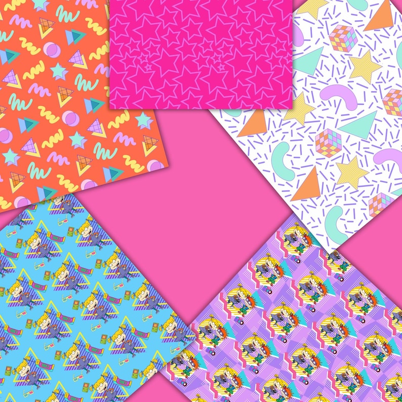 Retro Cartoon,90s Backgrounds, Pastel and Neon Geometric,inspired Retro ...