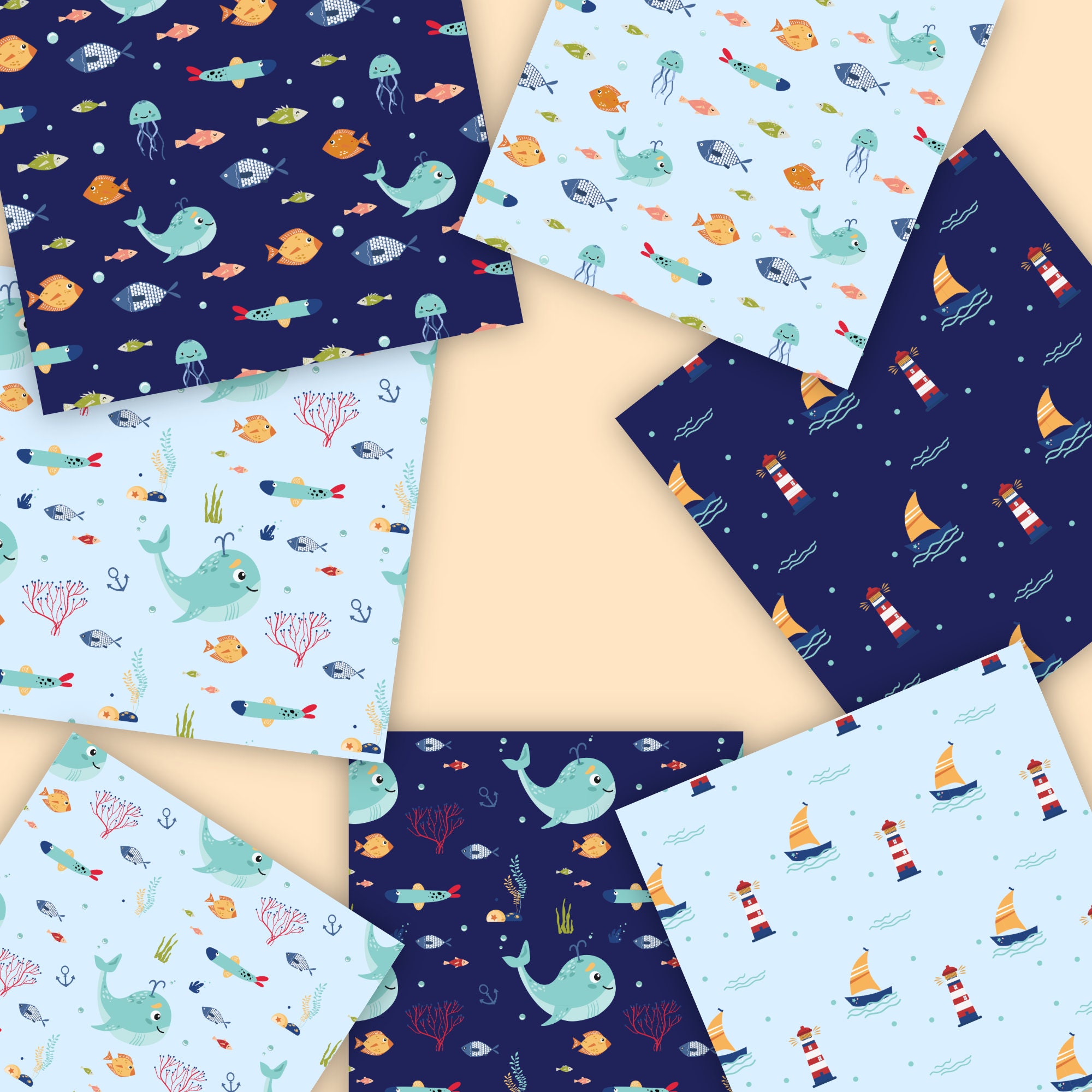 Under the Sea Party, Sea Animals Digital Paper, Under the Sea Digital ...