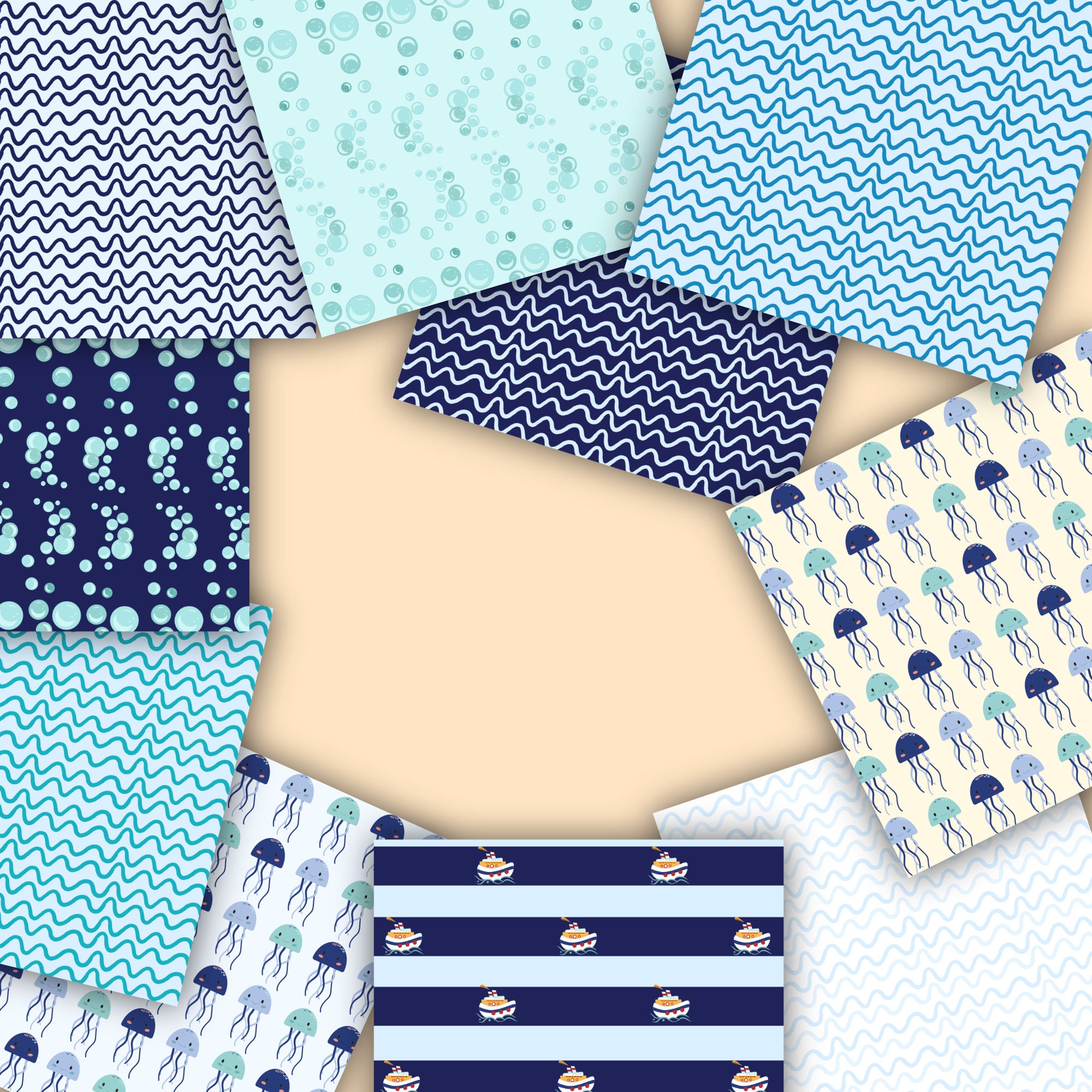 Under the Sea Party, Sea Animals Digital Paper, Under the Sea Digital ...