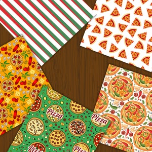 Pizza Digital Paper, Pizza Birthday Kit, Pizza Party Decoration, DIY ...