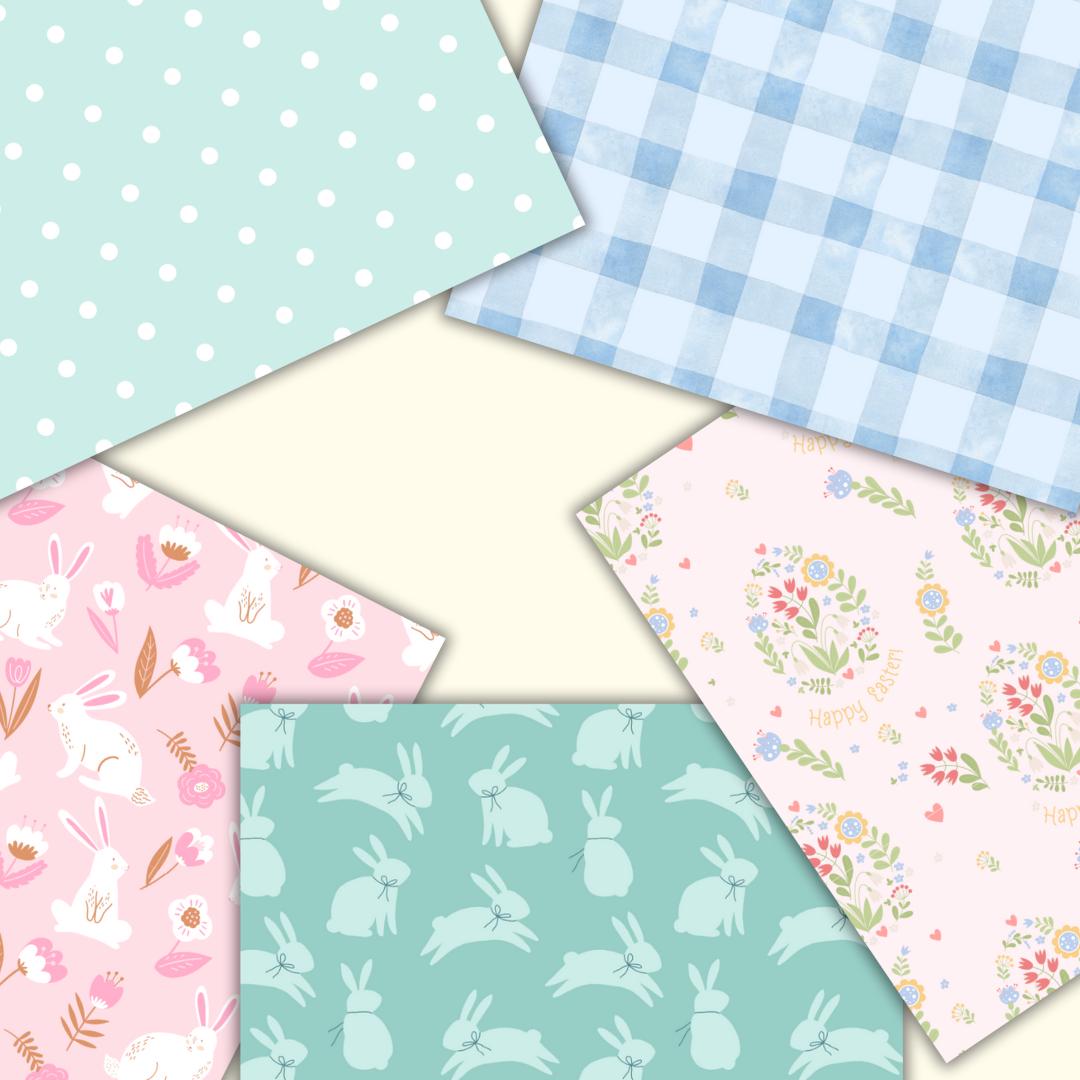 Easter Bunnies Digital Papers,pastel Bunny, Eggs, Children,scrapbook ...