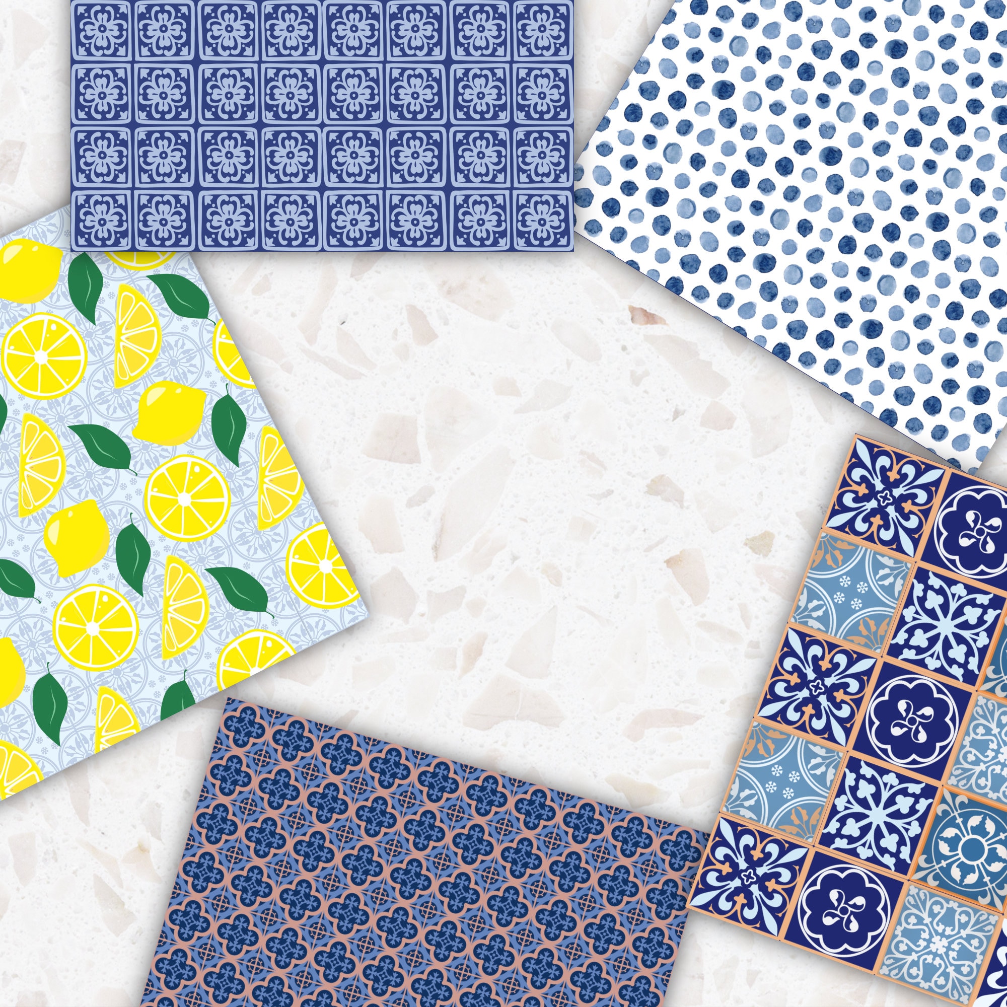 Positano Summer, Italian Inspired, Moroccan Digital Paper, Boho ...