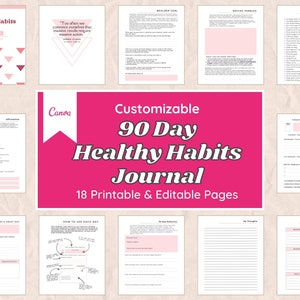PRINTABLE PINK Goal Habit Journal | PDF Daily Planner | Health Wellness ...