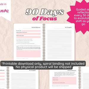 PRINTABLE PINK Goal Habit Journal | PDF Daily Planner | Health Wellness ...