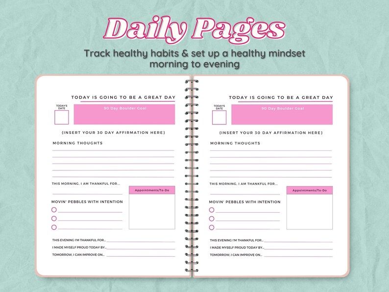 2023 Daily Habit Tracker Printable PDF Planner | Goal Setting 90 Day ...
