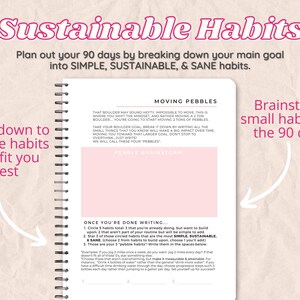PRINTABLE PINK Goal Habit Journal | PDF Daily Planner | Health Wellness ...
