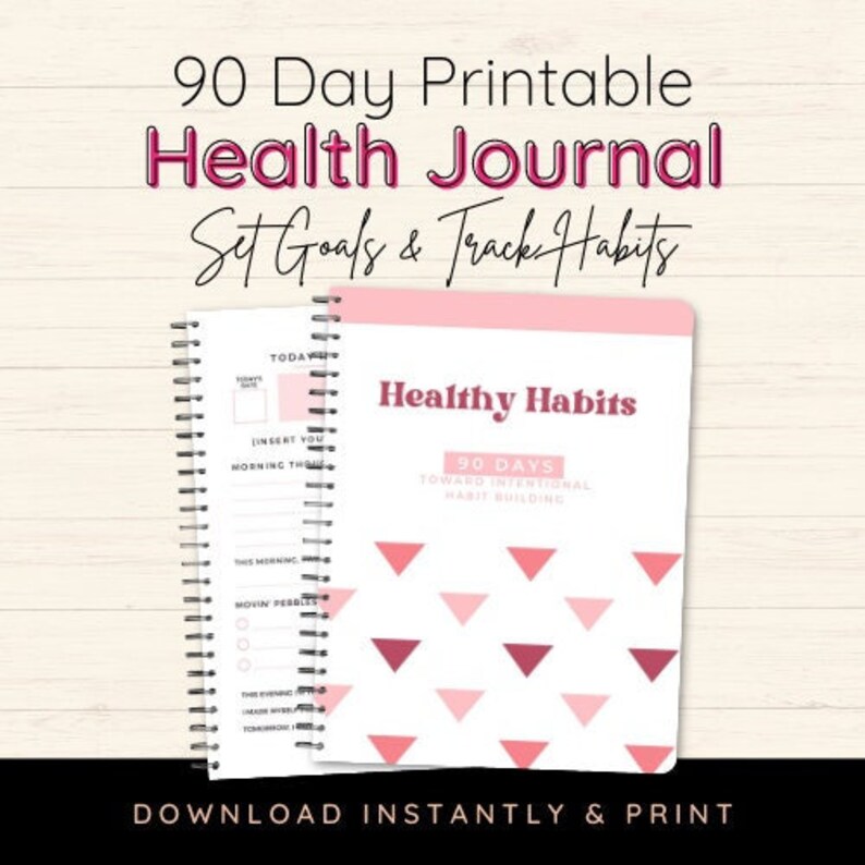 90 Day Habit Tracker Printable Journal | Goal Setting Planner Instant ...