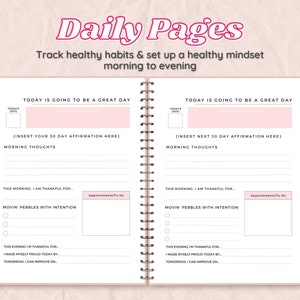 PRINTABLE PINK Goal Habit Journal | PDF Daily Planner | Health Wellness ...