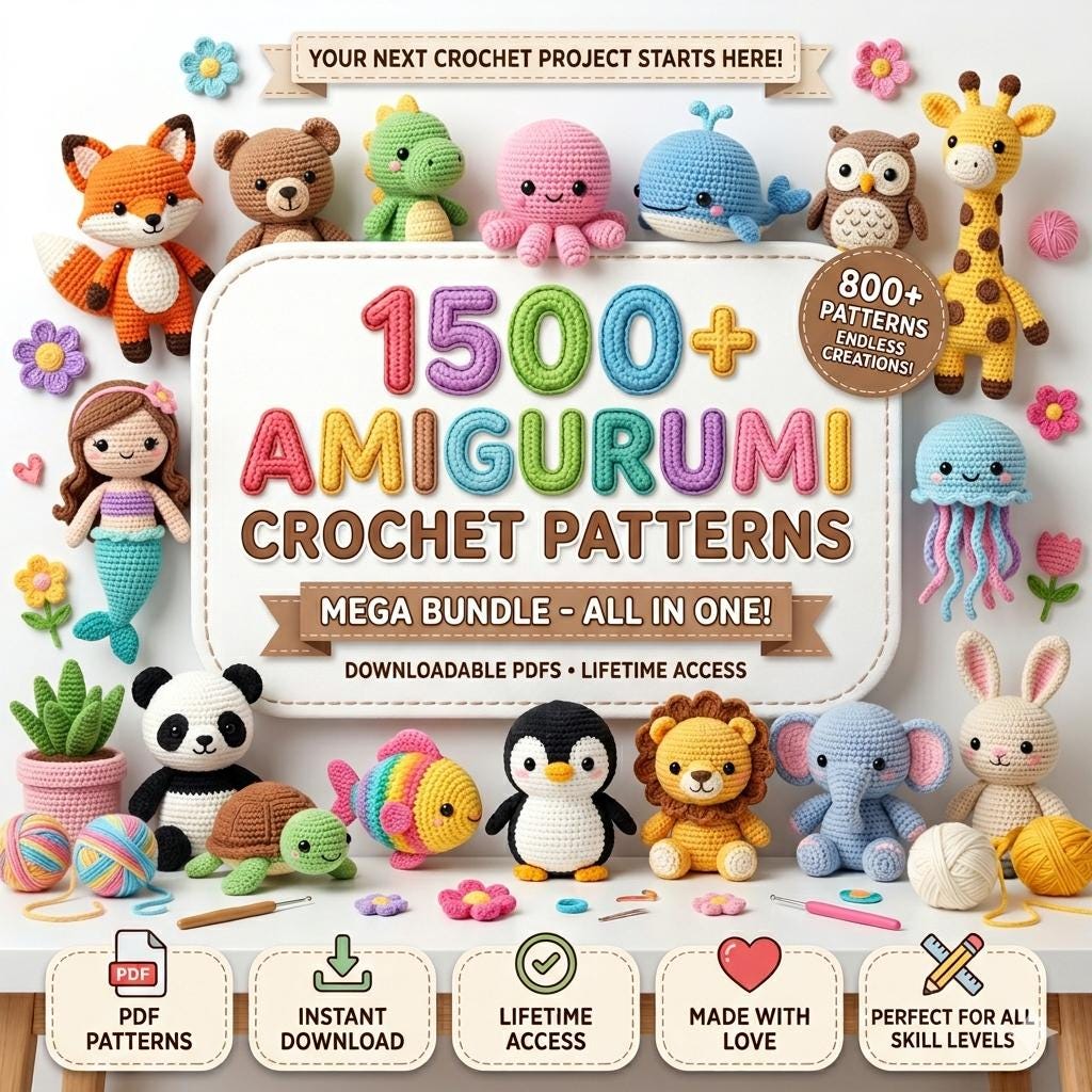 1500+ Amigurumi Crochet Patterns: Mega Bundle (PDF Download) - Etsy