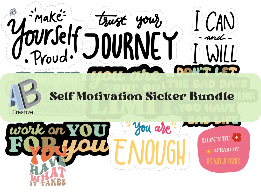Self Motivation Sticker Bundle Printable Stickers - Etsy