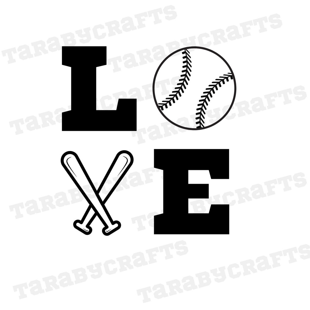 Love Baseball/softball SVG: Heart Image (digital Download) - Etsy