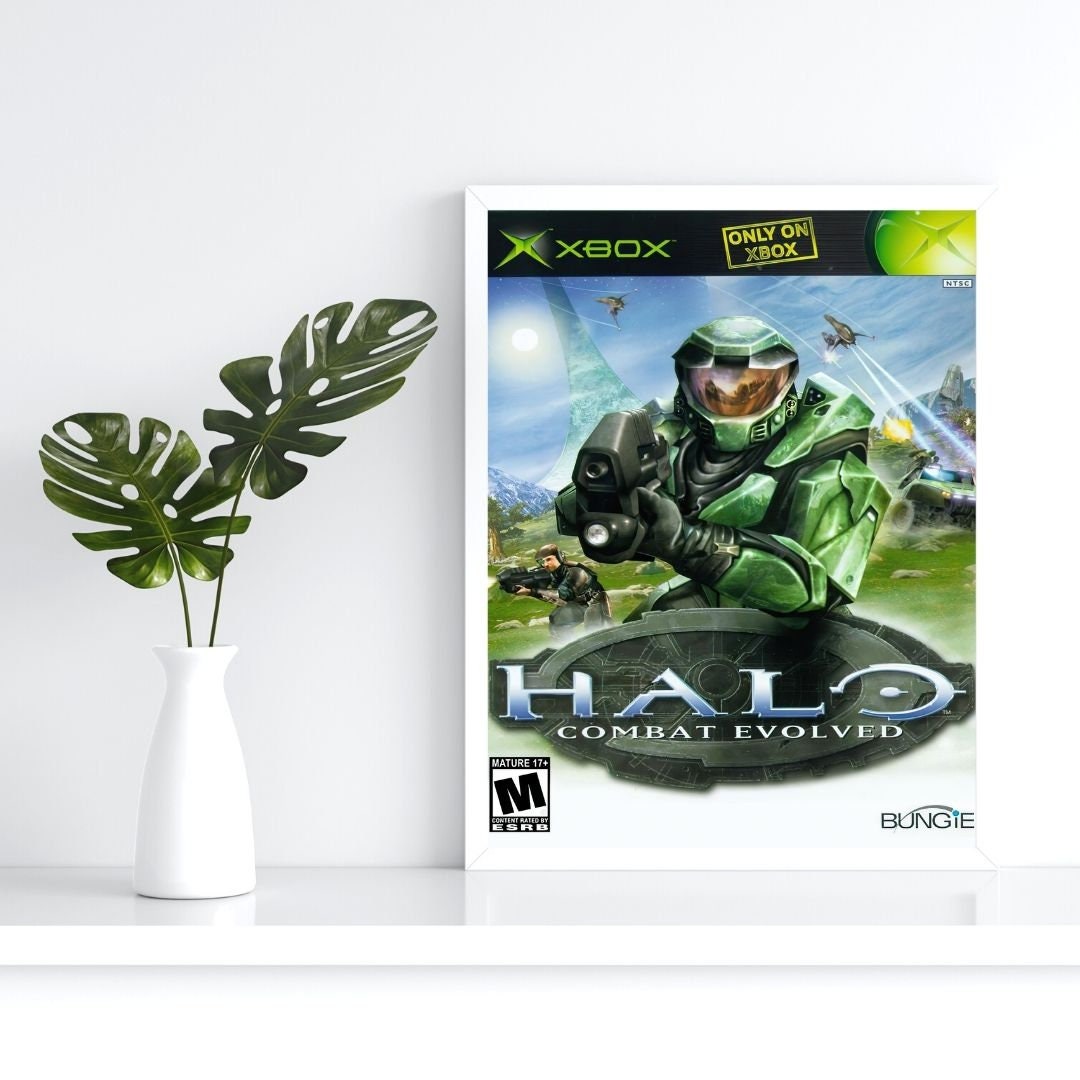 HALO Combat Evolved Box Art UPSCALED, Halo 1 Cover Art, Game Art, Gamer ...