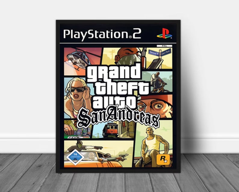 Grand Theft Auto San Andreas Box Art UPSCALED, GTA San Andreas Cover ...
