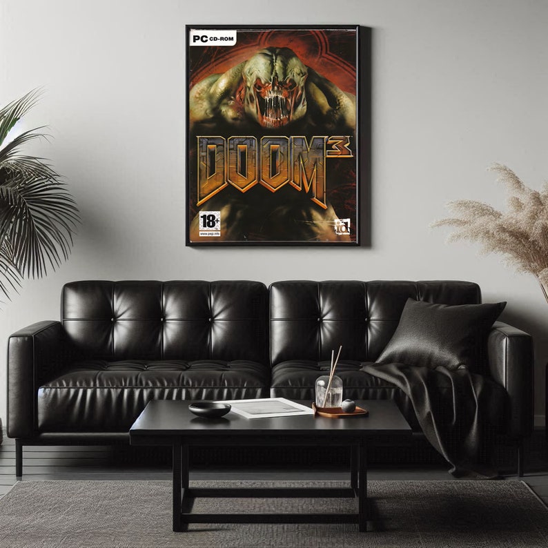 DOOM 3 Box Art UPSCALED, DOOM 3 Cover Art, Game Art, Gamer Gift, Video ...
